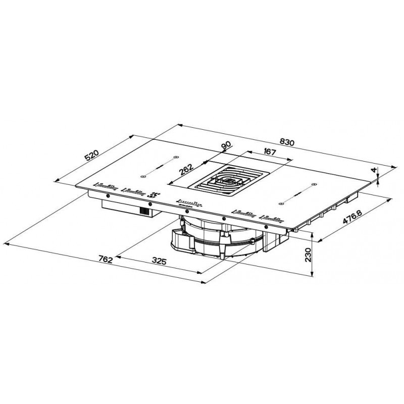 Indukcijska kuhalna plošča z napo FABER GALILEO BK GLASS NG A830 ...